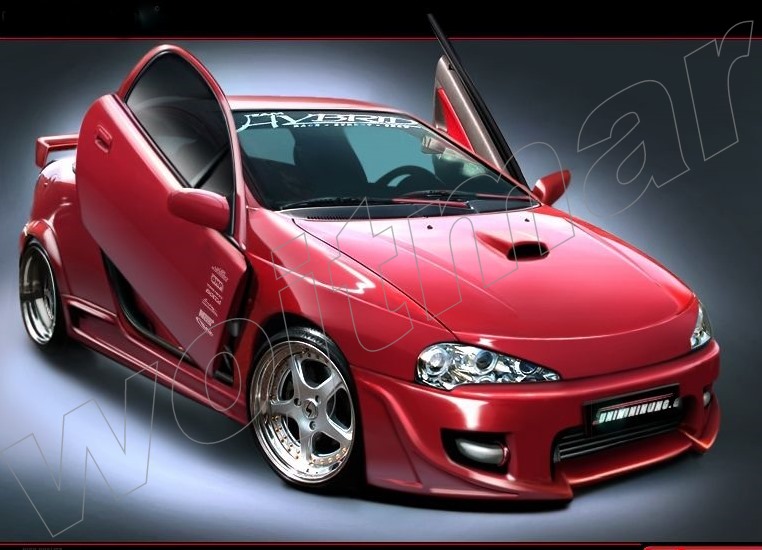 OPEL TIGRA KOMPLETNY BODYKIT-ZDERZAK PRZÓD-ZDERZAK TYŁ-PROGI-BM ...